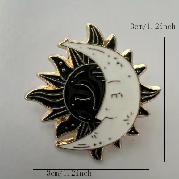 Source Unknown | Jewelry | Sun And Moon Pin | Poshmark